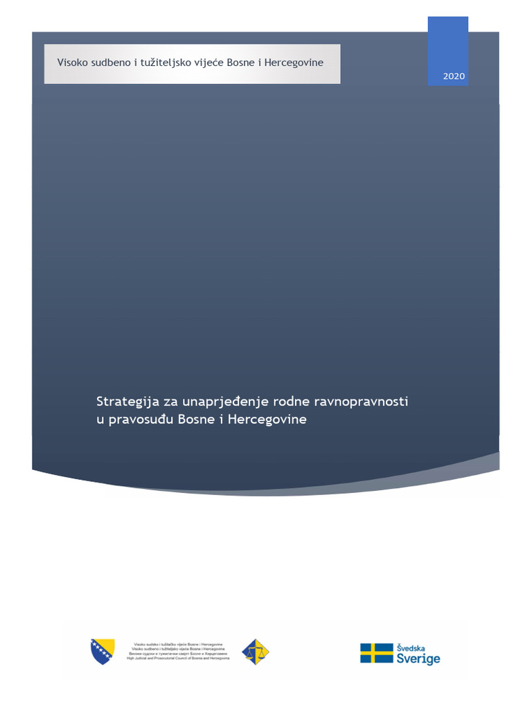 Strategija Za Unapredjenje Rodne Ravnopravnosti U Pravosudju BiH | PDF