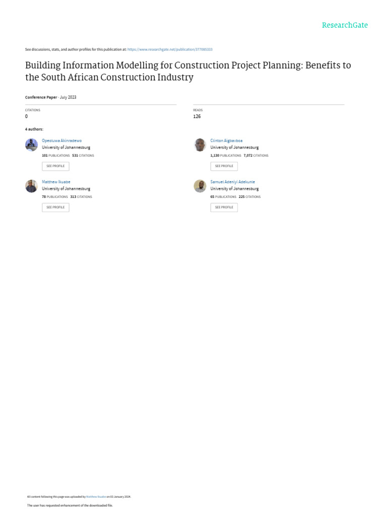 Building Information Modelling For Construction Project Planning ...