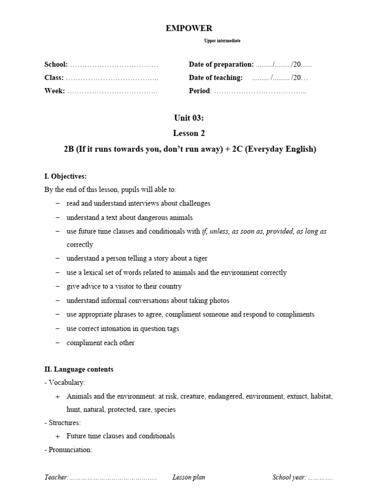 Unit 3 Lesson 2 | Download Free PDF | Question | Lesson Plan