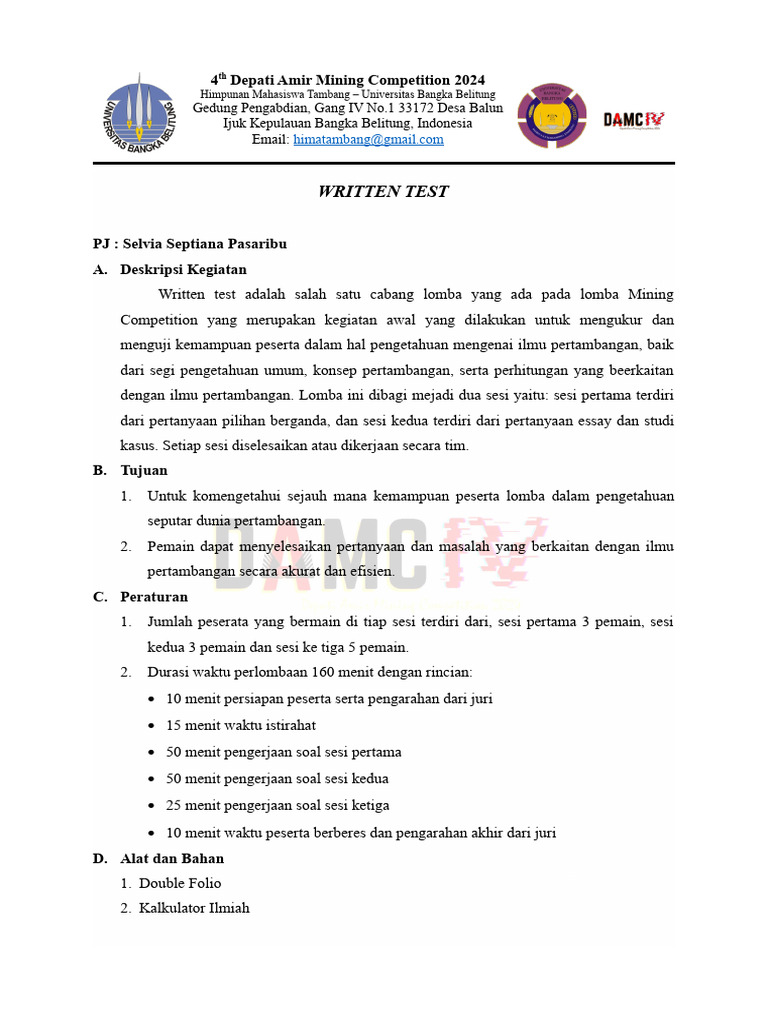 Guidebook Gabungan Lomba DAMC IV | PDF