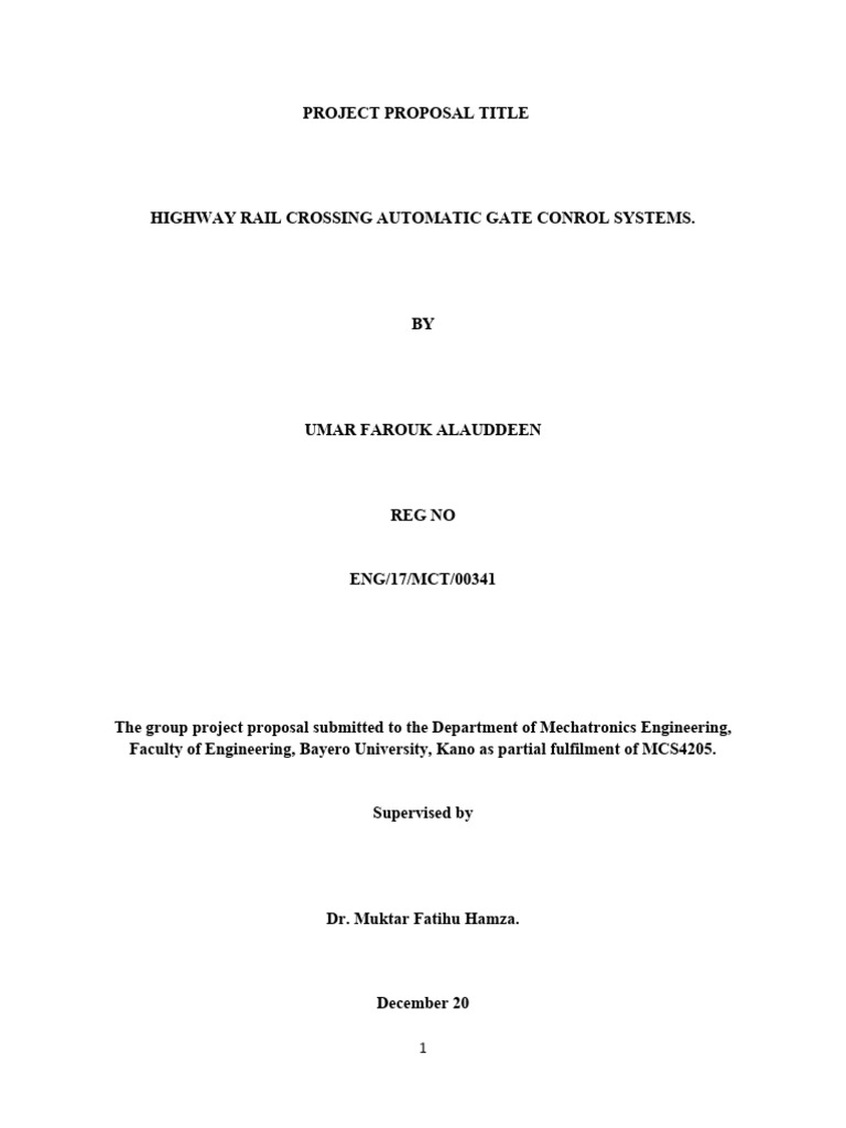 Umar Proposal | PDF | Servomechanism | Arduino
