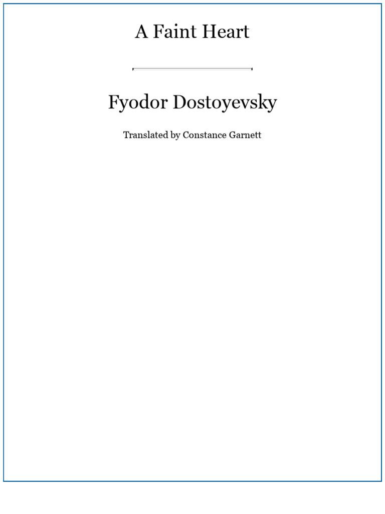 A Faint Heart | PDF