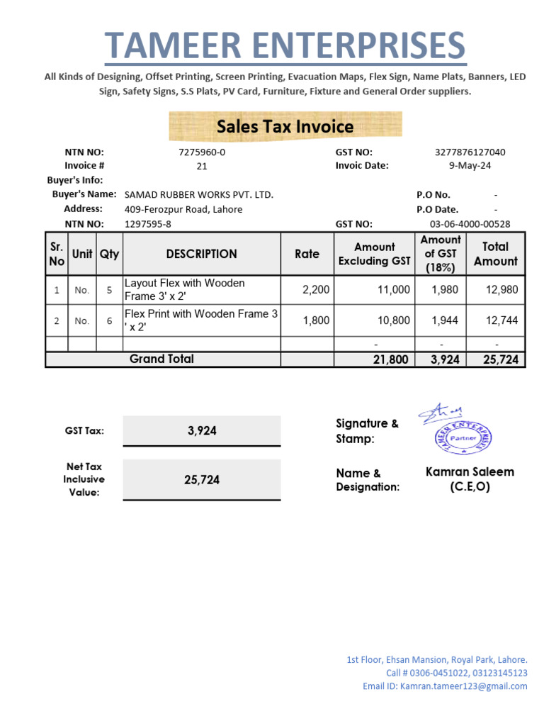 Invoice 21 | PDF | Public Finance | Taxation