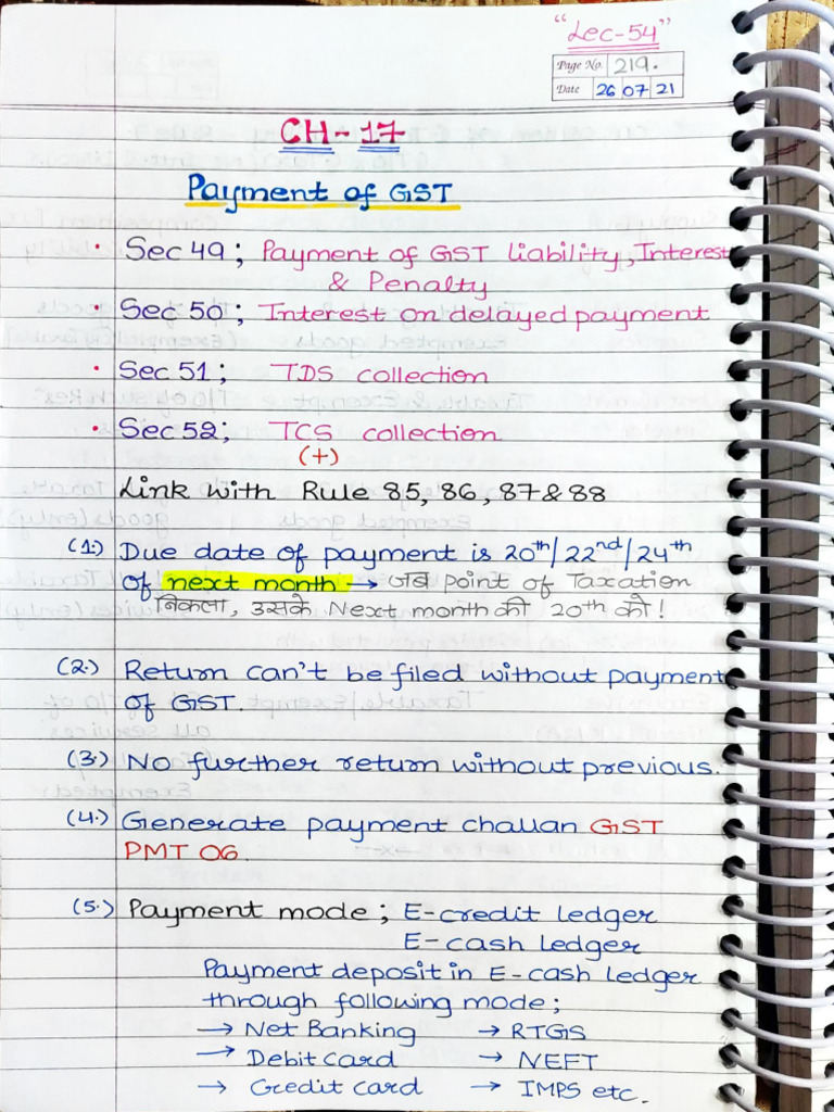 Payment of GST Notes | PDF