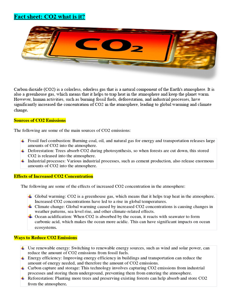 Fact sheet | PDF | Carbon Dioxide | Climate Change