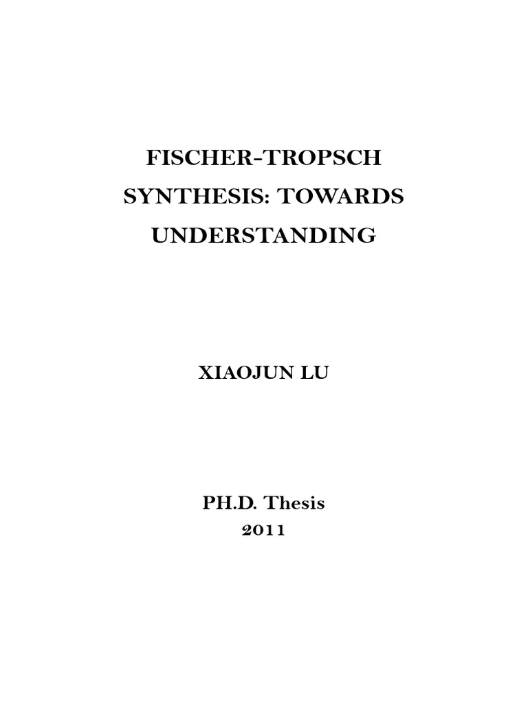 Fischer Tropsch Synthesis Towards Understanding | PDF | Chemical ...