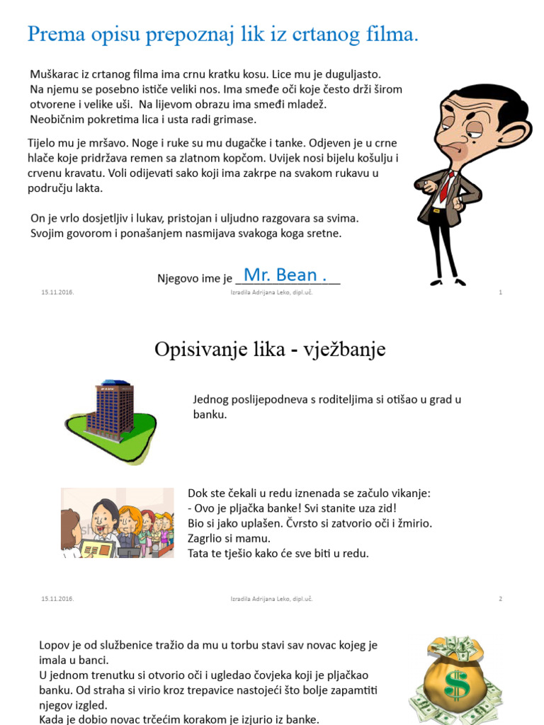 Hj Opis Lika Vip | PDF