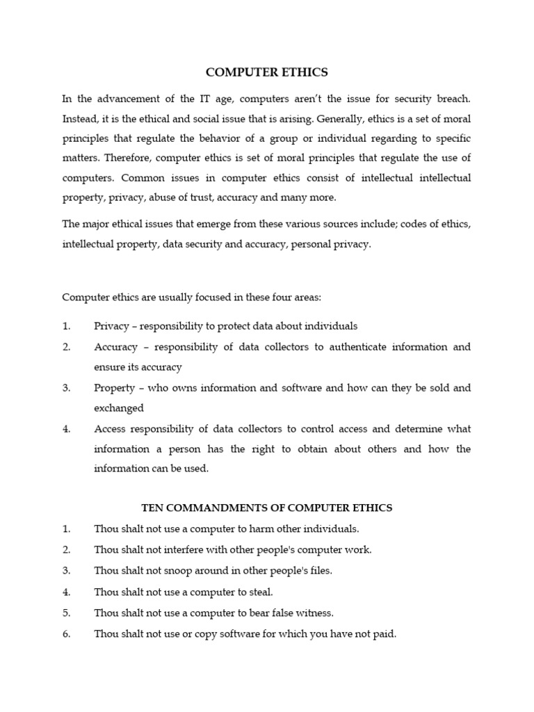 Ethics Handout | PDF | Spamming | Morality