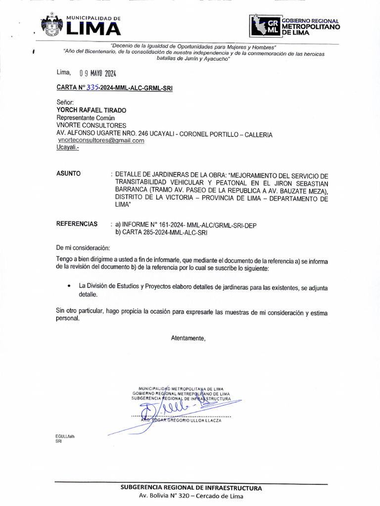 Carta #335-2024 Grml-Sri | PDF