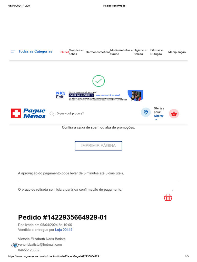 Pedido Confirmado | PDF