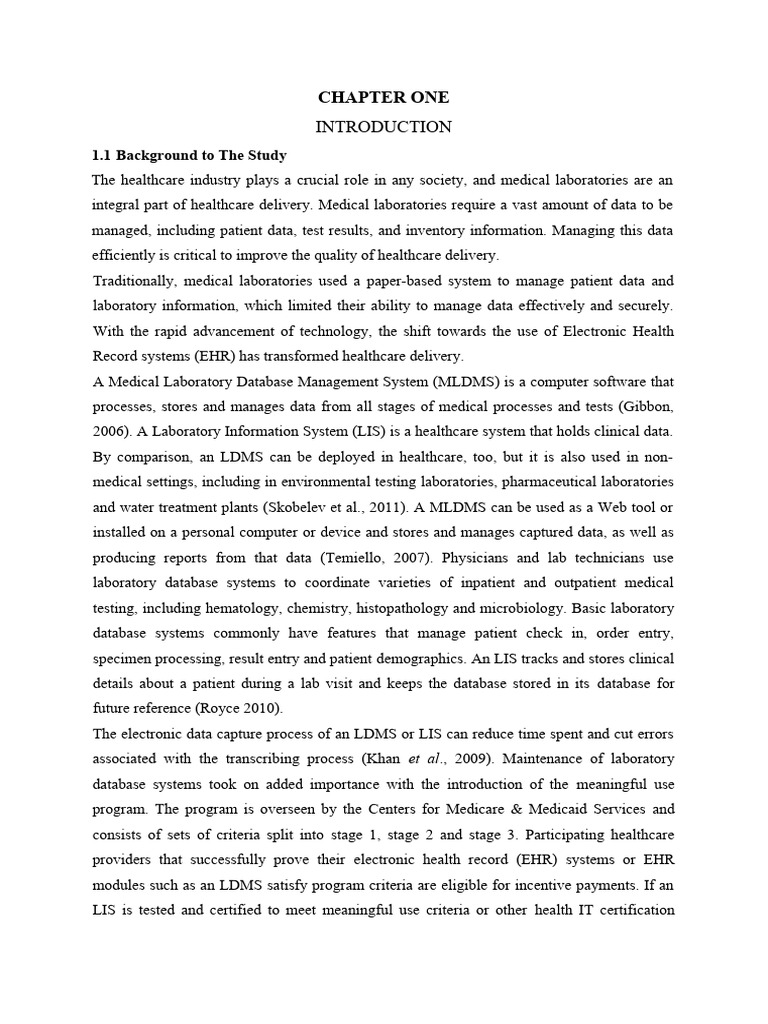 Design and Implementation of Medical Laboratory Scientific Database ...