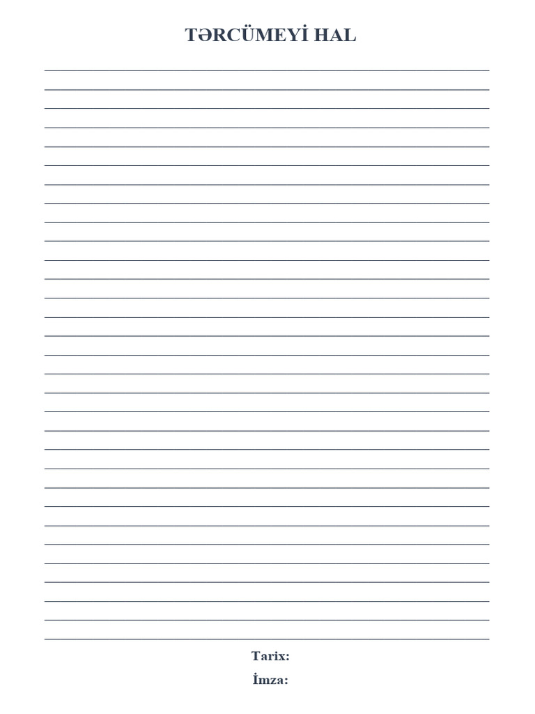 Tərcümeyi̇ Hal | PDF