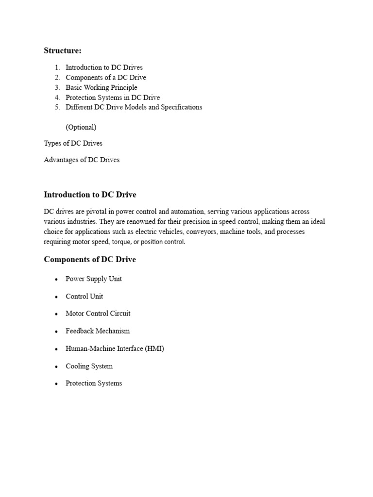 Overview of DC Drives and Components | PDF | Electric Motor | Power Supply