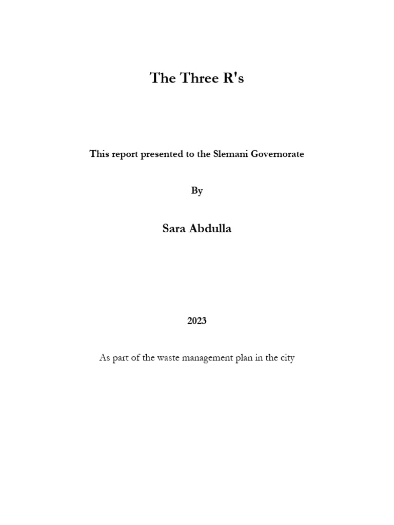 The Three Rs | PDF | Recycling | Waste