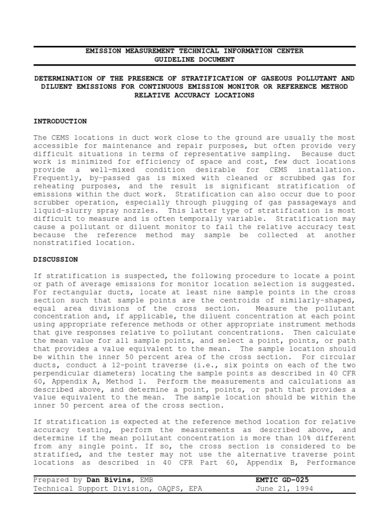 EPA - Location CEMs | PDF | Sampling (Statistics) | Duct (Flow)