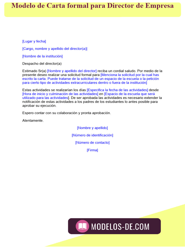 Formato De Carta Formal Con Cc Carta De Presentación Para Un Puesto