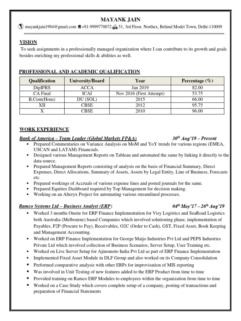 Resume Mayank Jain | PDF | Taxes | Financial Analyst Resume Mayank Jain | PDF | Taxes | Financial Analyst