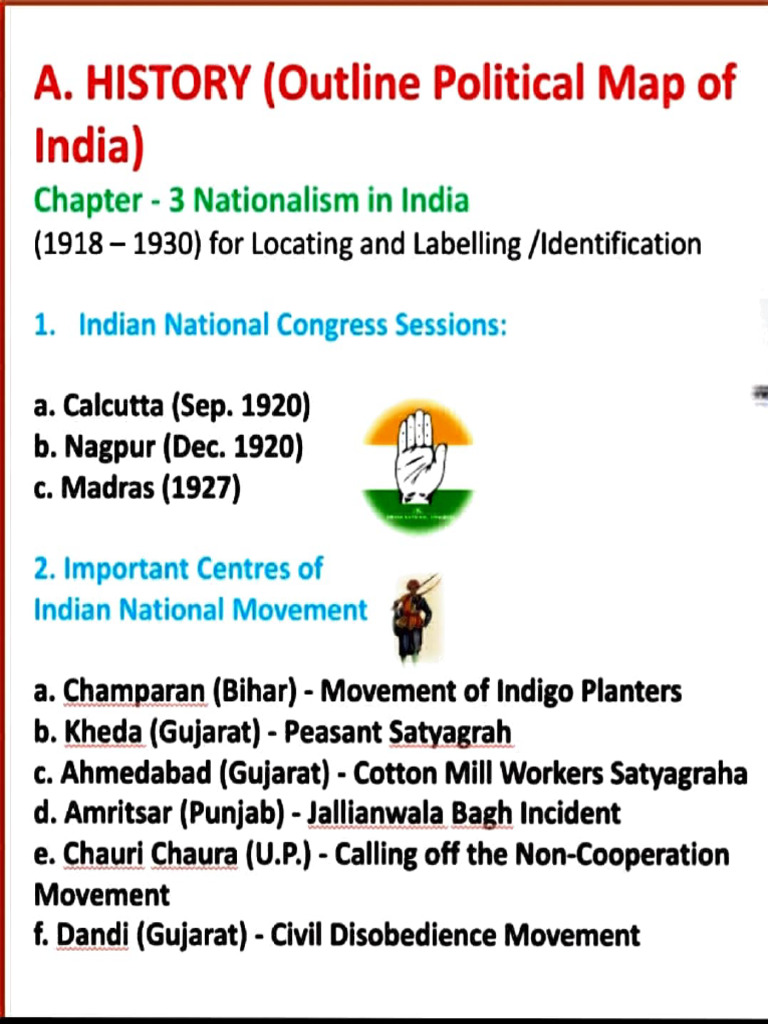 Map Work - Nationalism in India | Download Free PDF | Resistance To The ...