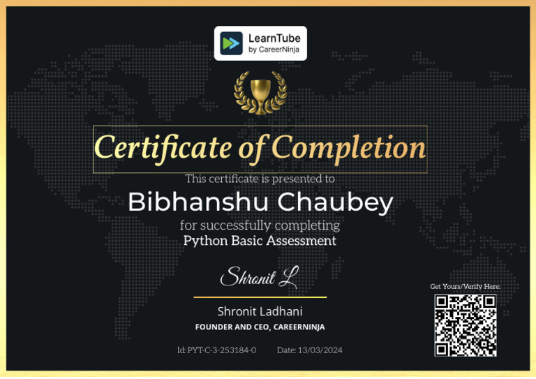 Python Basic Certificate | PDF