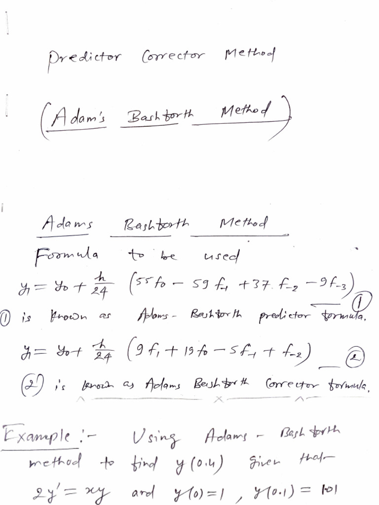Adams-Bashforth Method | PDF | Science & Mathematics