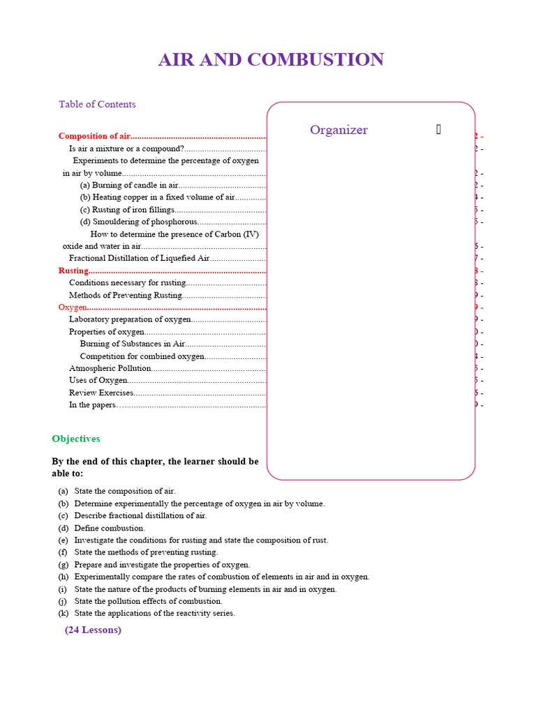 1.4 Air and Combustion | PDF | Redox | Rust