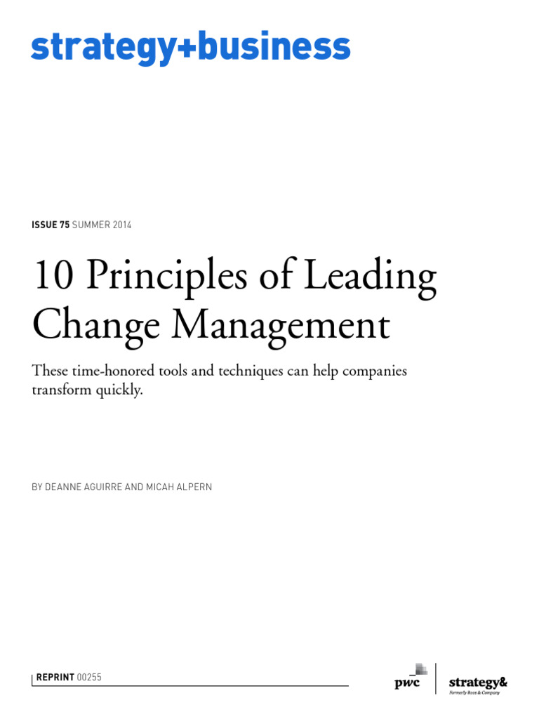 10 Principles of Leading Change Management | PDF | Change Management ...