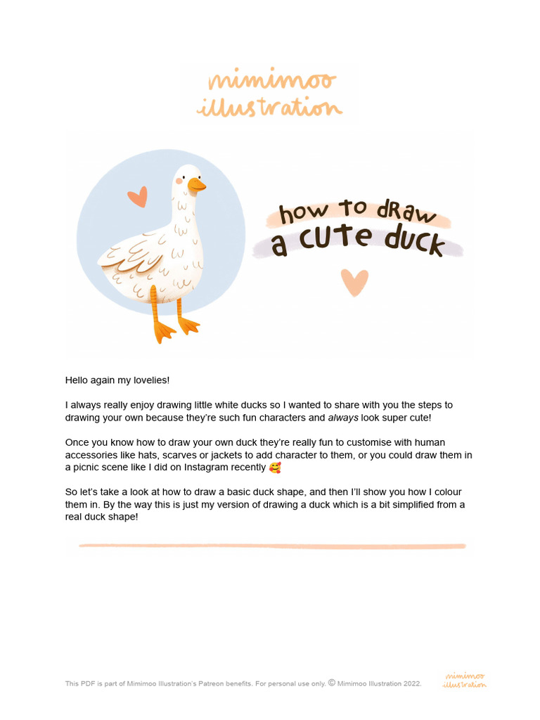 15_How To Draw A Cute Duck | PDF