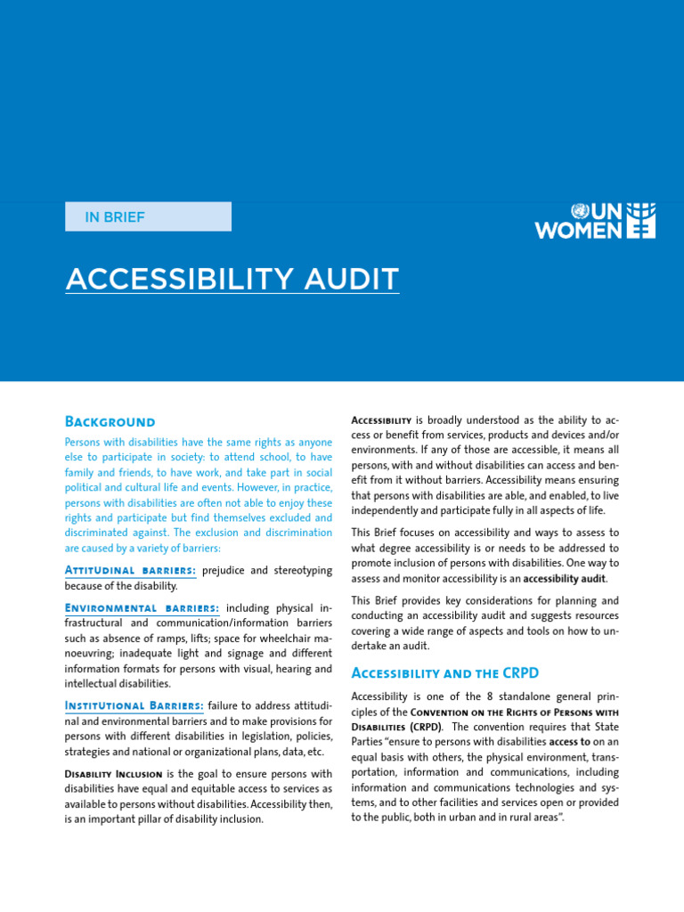 Brief Accessiblity Audit en | PDF | Accessibility | Disability