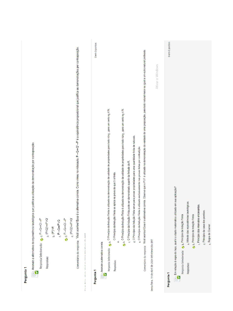 Quiz e Atividades Mat Sem3 | PDF