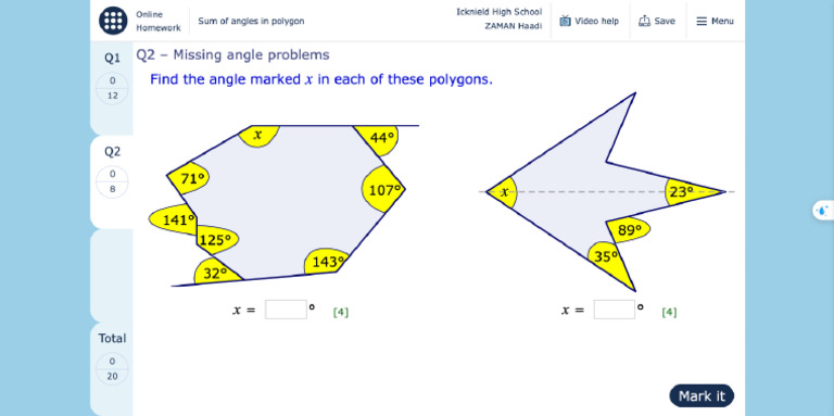 MyMaths Homework - Sum of Angles in A Polygon (07.05.2024 17 - 23) .PNG ...