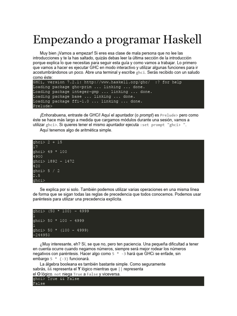 Empezando A Programar Haskell | PDF | Lenguaje de programación | Cadena (informática)