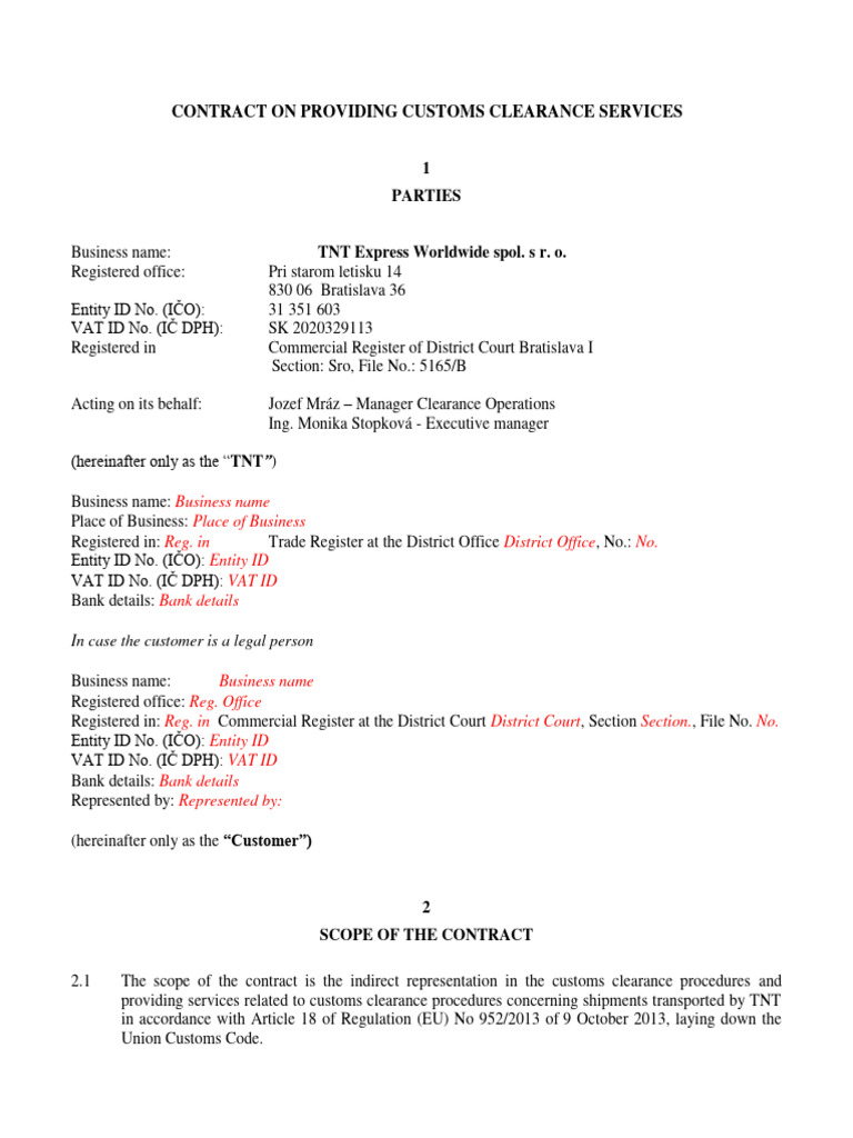 Customs Clearance Contract | PDF | Customs | Justice