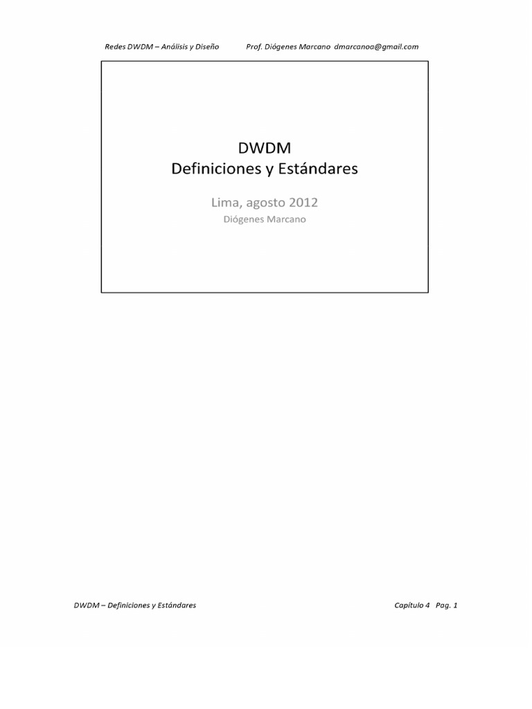 DWDM Definicion y Estandares | PDF
