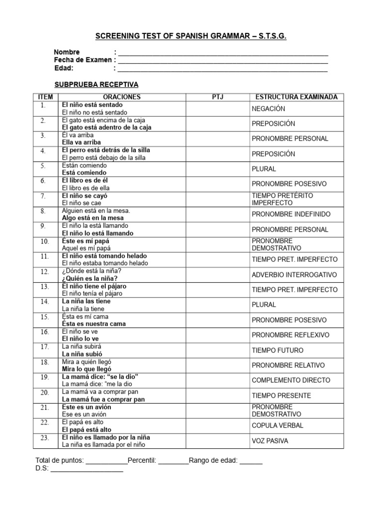 Hoja Respuesta STSG | PDF | Pronombre | Sintaxis
