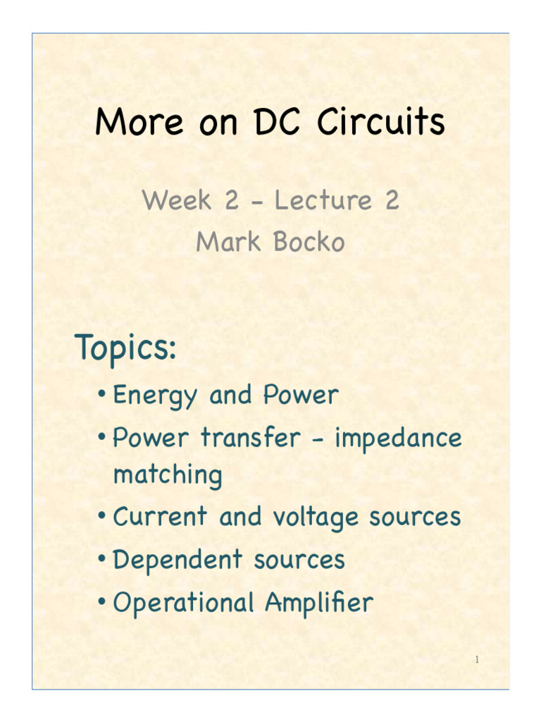 Week 2 - Lesson 2 (Bocko) | Download Free PDF | Power (Physics) | Resistor