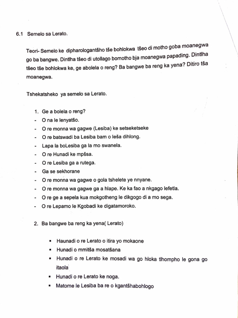 Semelo Sa Lerato | PDF