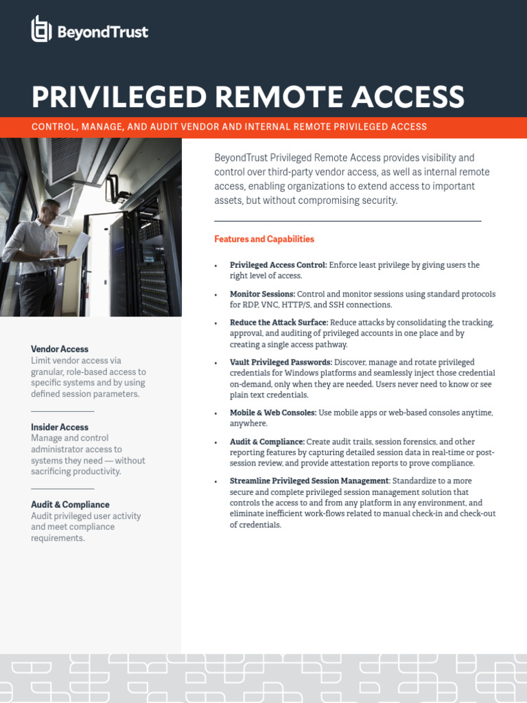 Privileged Remote Access Datasheet | PDF | Cloud Computing | Cybercrime
