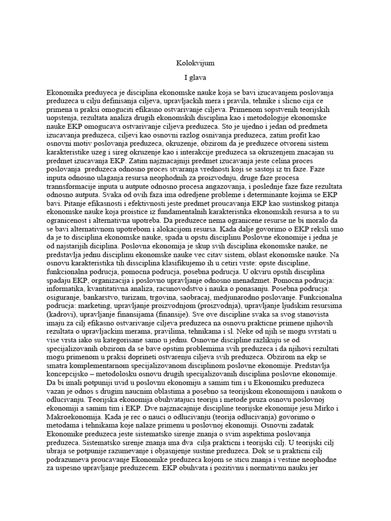 EKP Kolokvijum | PDF