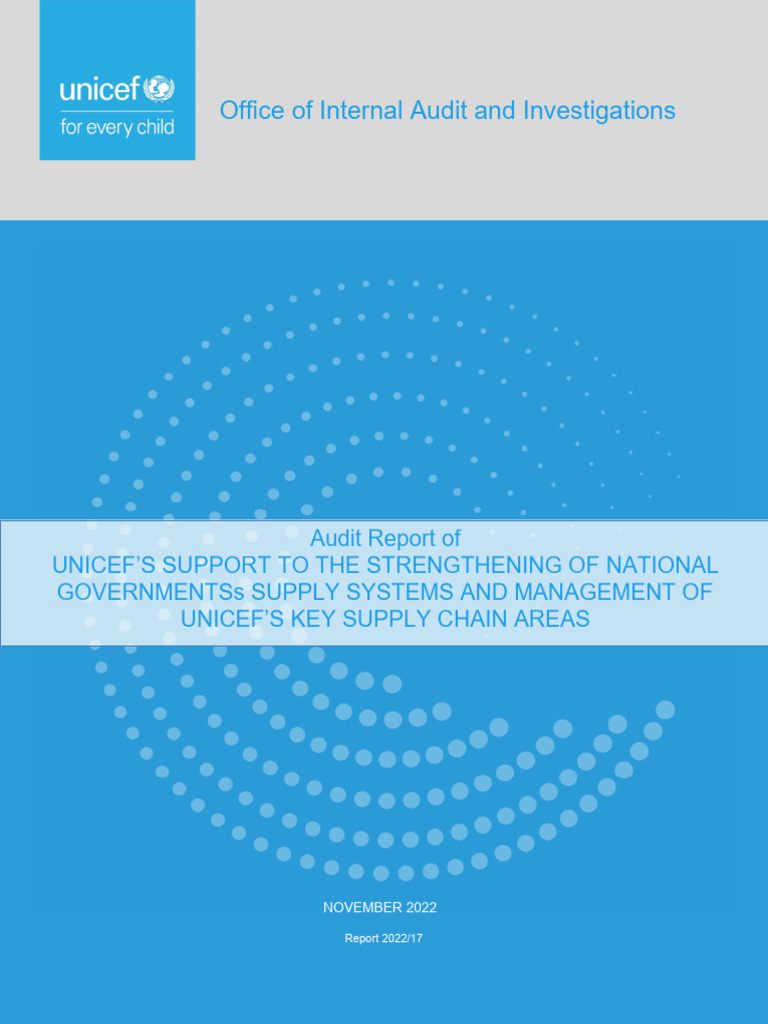 UNICEF Supply Chain Audit Report 2022 | PDF | Supply Chain | Procurement