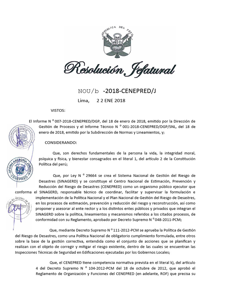 Manual ITSE RJ 016 2018 CENEPRED J | PDF | Riesgo