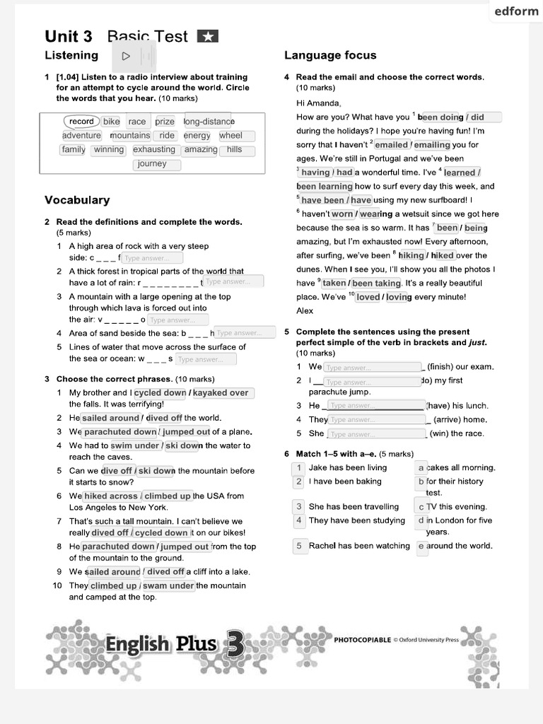 Unit3 Basic Test | PDF