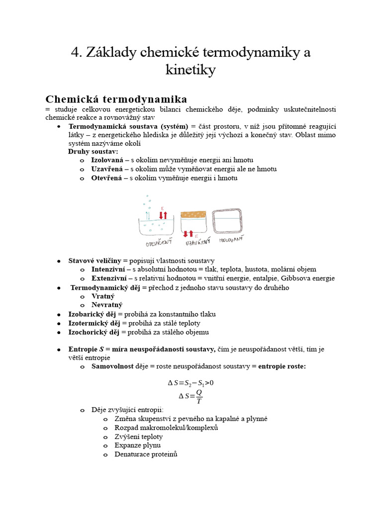4MO - Základy Chemické Termodynamiky A Kinetiky | PDF