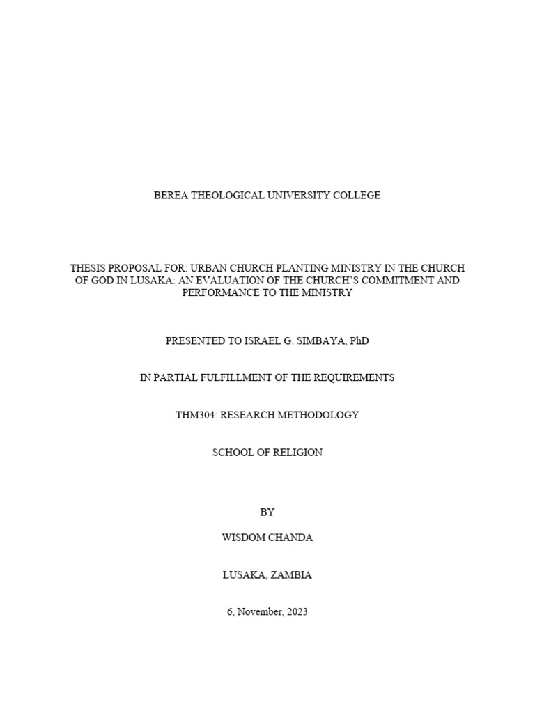 Thesis Project Wisdom Chanda | Download Free PDF | Paul The Apostle ...