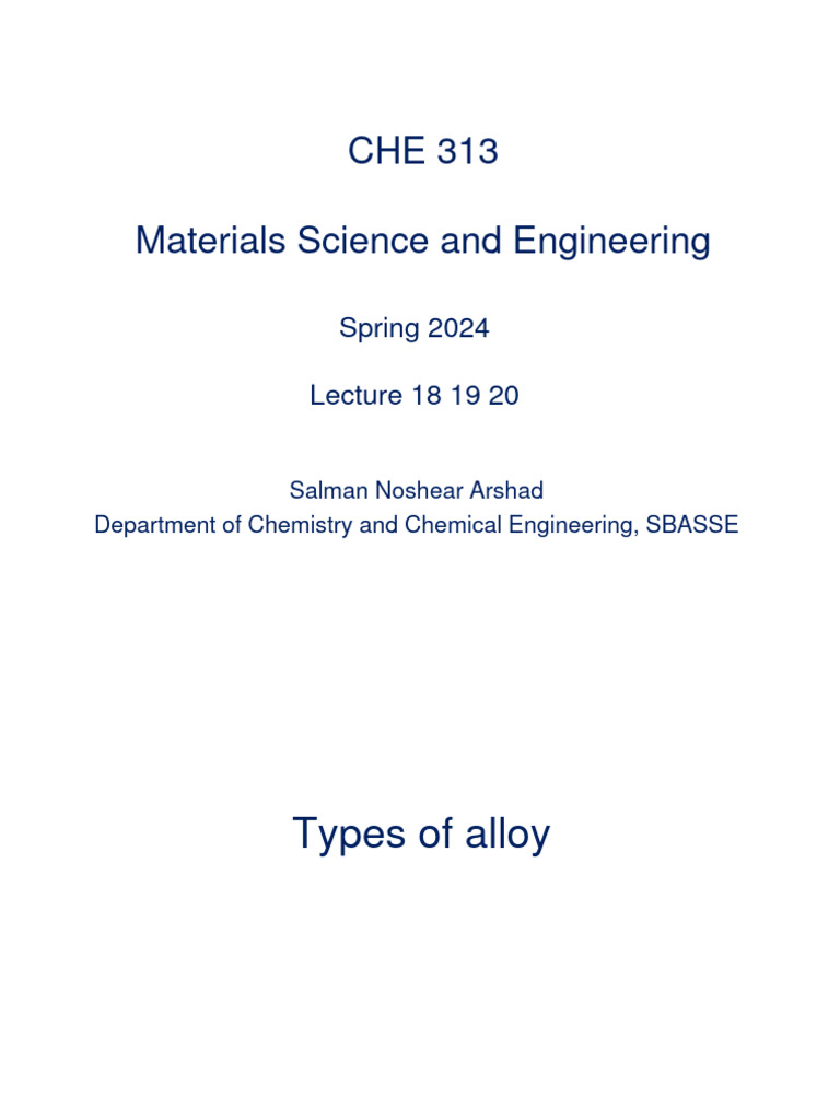 CHE-313-Lecture 18 19 and 20 | PDF | Cast Iron | Casting