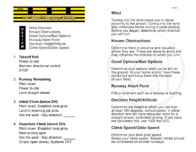 Pre-Takeoff Brief | PDF