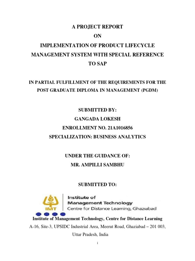 SAP Product Lifecycle Management Report | PDF | Databases | Microsoft Sql Server