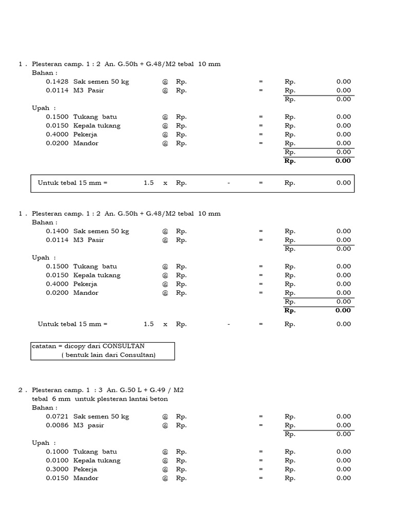 Pek. Plesteran & Lantai | PDF