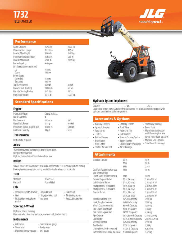 1732 Spec Sheet | Download Free PDF | Horsepower | Wheeled Vehicles