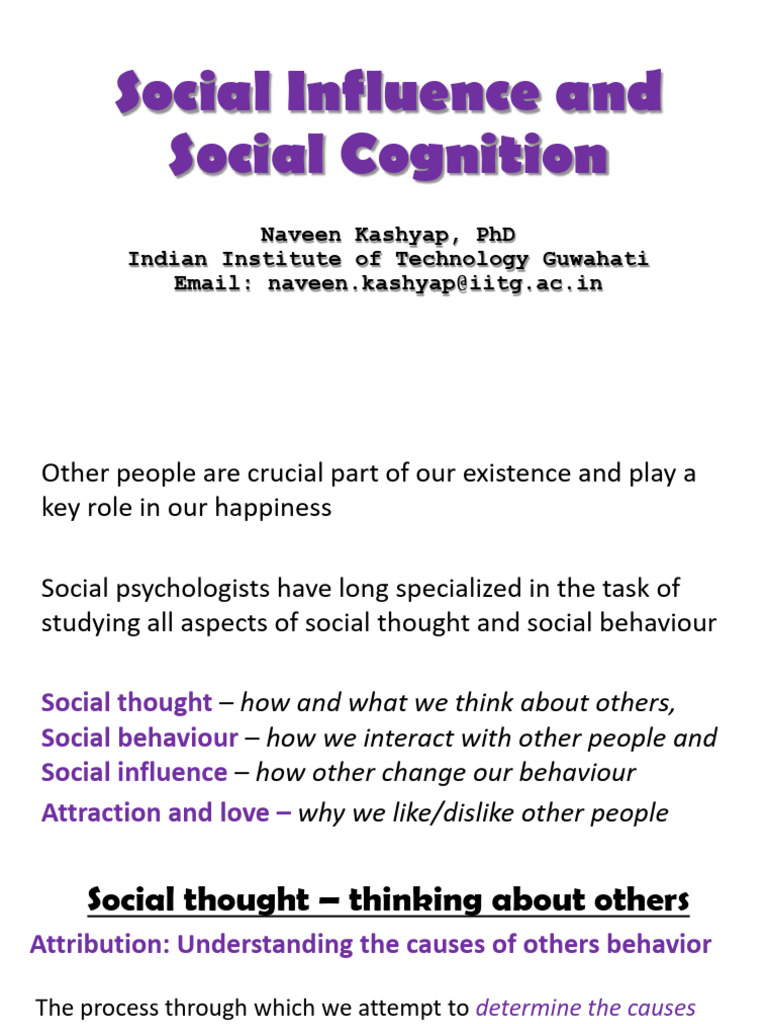 Social Influence and Cognition | PDF | Attitude (Psychology) | Thought