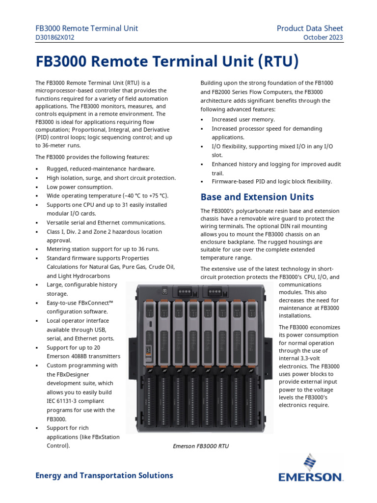 Ficha Técnica FB3000 | PDF | Input/Output | Flow Measurement